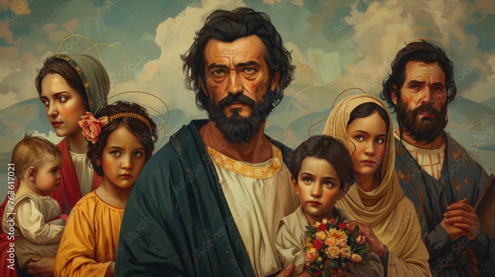 Digital illustration of Saint Joseph as depicted in various cultural ...