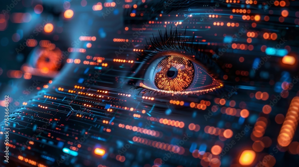 Ilustración de Stock Computer Vision in AI, Harnessing algorithms to enable machines to ...