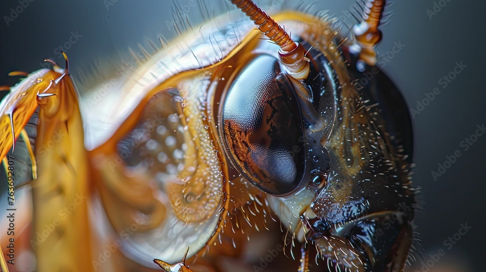 Explore the intricate world of a cockroach's eye through a macro lens ...
