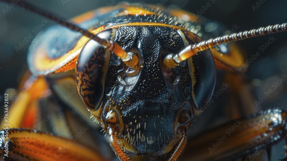Stock-Illustration „Exploring the intricate details of a cockroach's ...