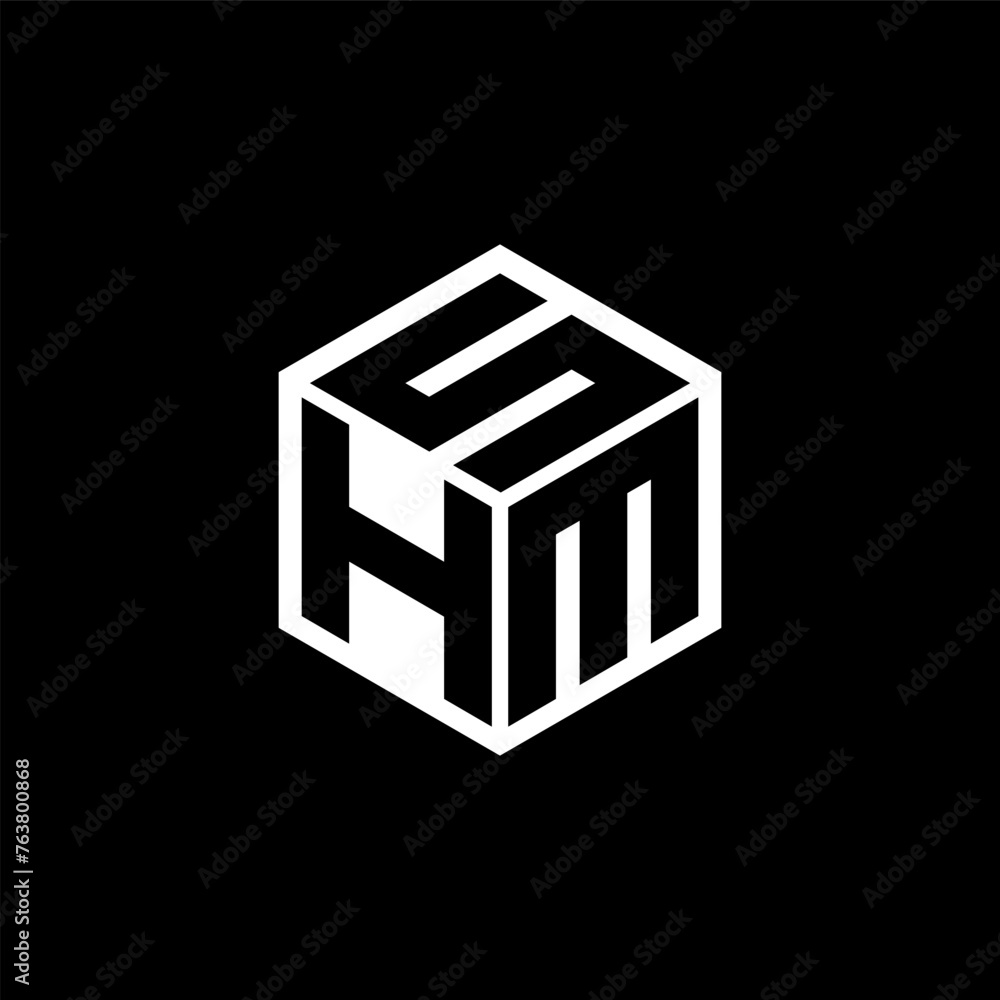 HMS letter logo design in illustration. Vector logo, calligraphy ...
