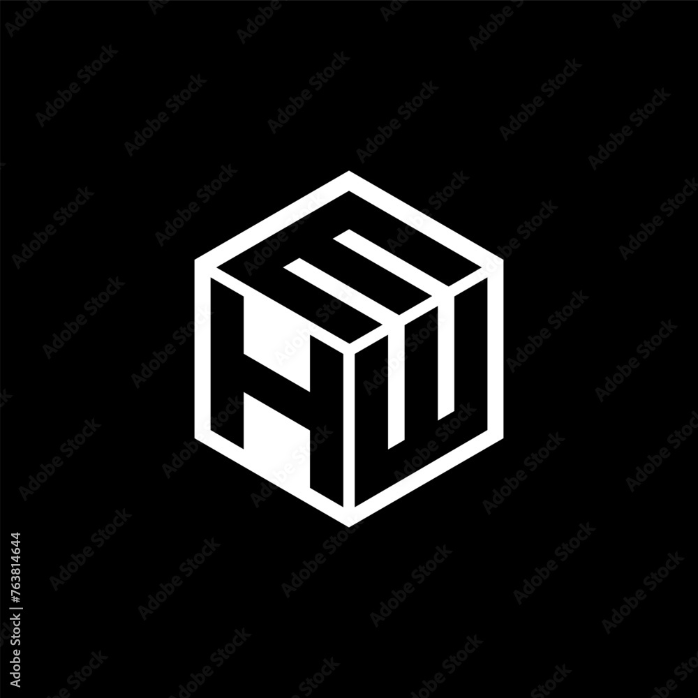 HWM letter logo design in illustration. Vector logo, calligraphy ...