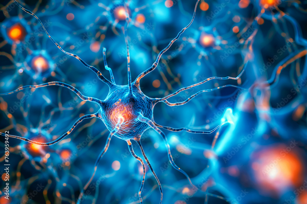 Background from nerve cells or neural networks with cell activity ...