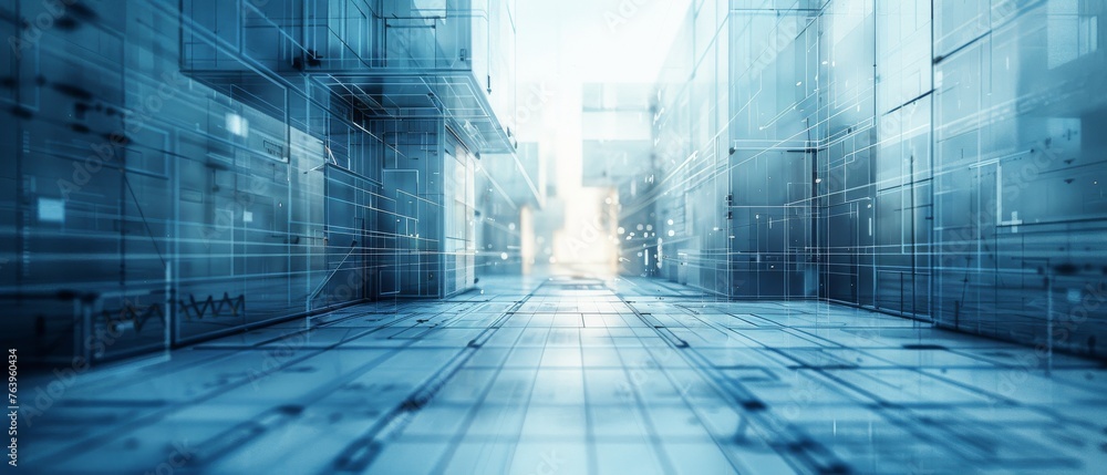 Tilted Perspective Create a blueprint background with a tilted angle ...