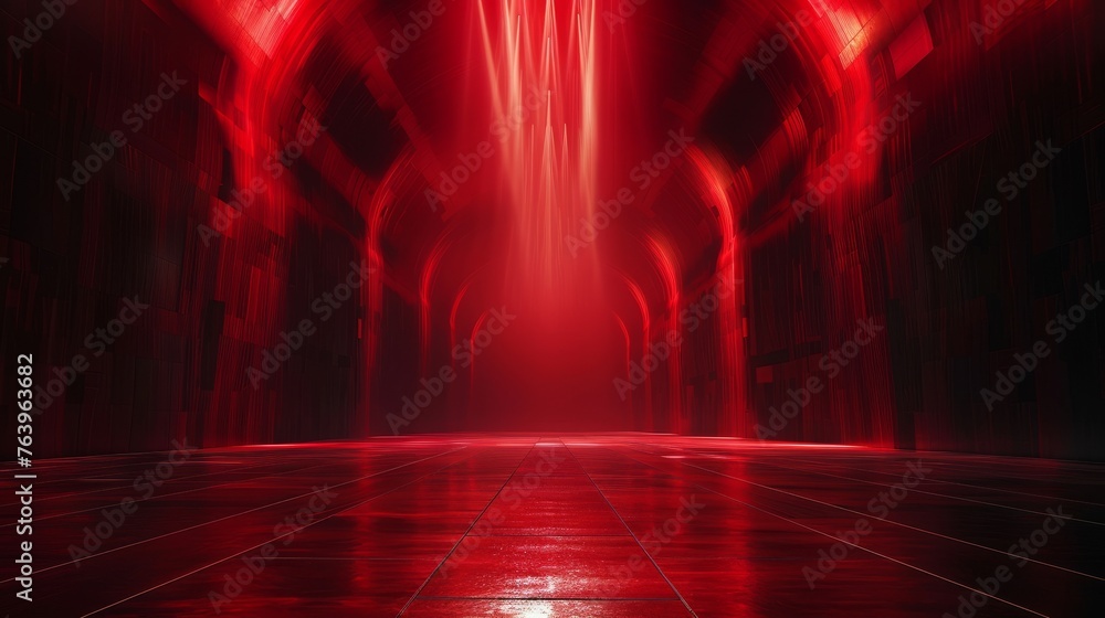 Dramatic red and black abstract spotlighting infuses an opera night ...