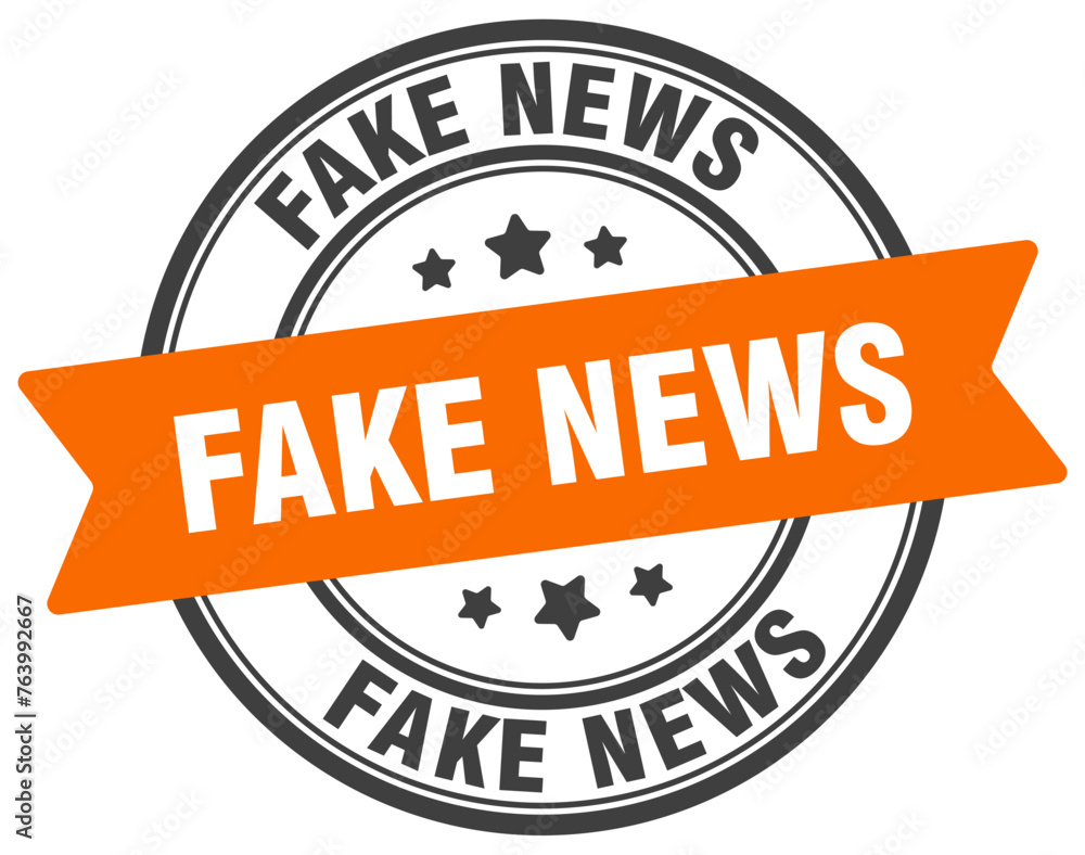 fake news stamp. fake news label on transparent background. round sign ...