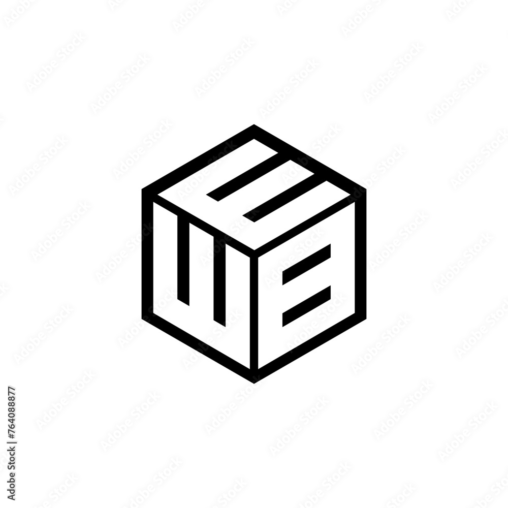 WBE letter logo design with white background in illustrator, cube logo, vector logo, modern ...