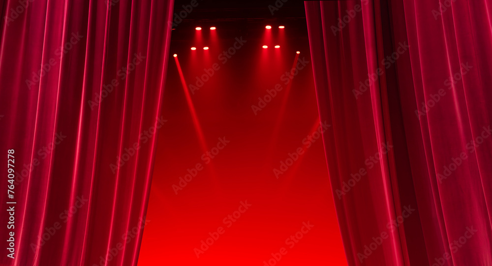Open the curtain for a stage performance with spotlight Theatre ...