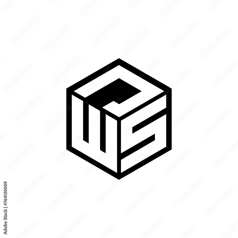WSJ letter logo design with white background in illustrator, cube logo ...