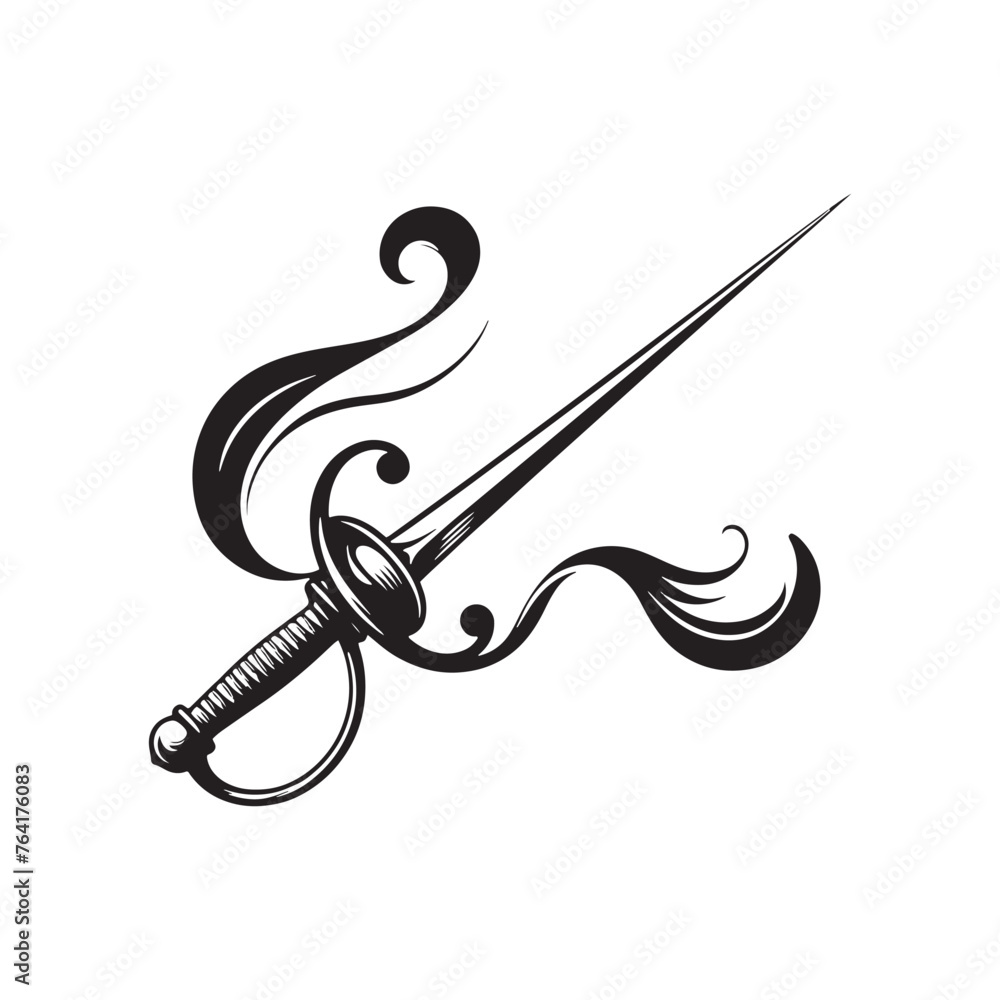 Stock-Vektorgrafik „Dynamic Rapier Set of Silhouette - Exploring the ...
