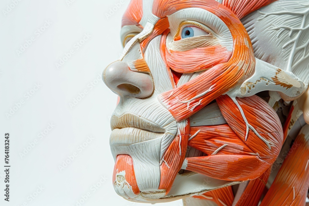 Structure of facial and shoulder muscles and tendons. muscles of human ...