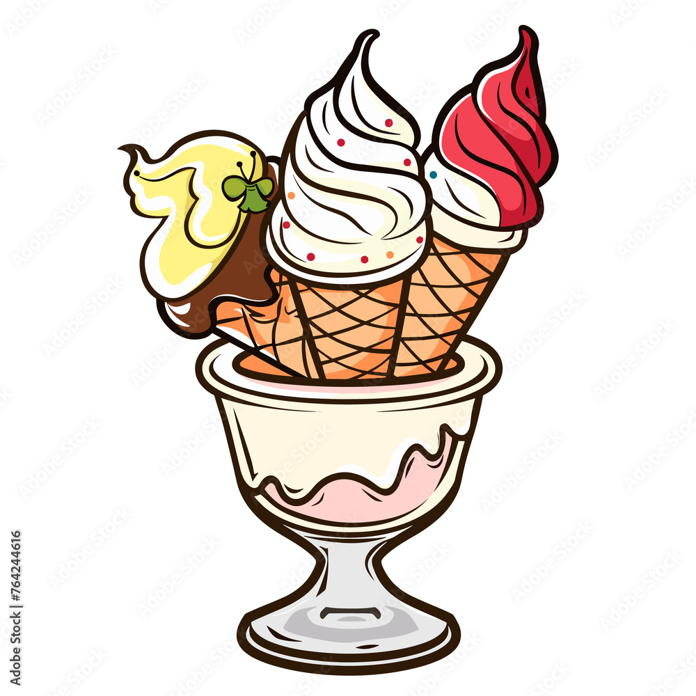 Ice Cream Cartoon, isolated on transparent background, HD, PNG Stock ...