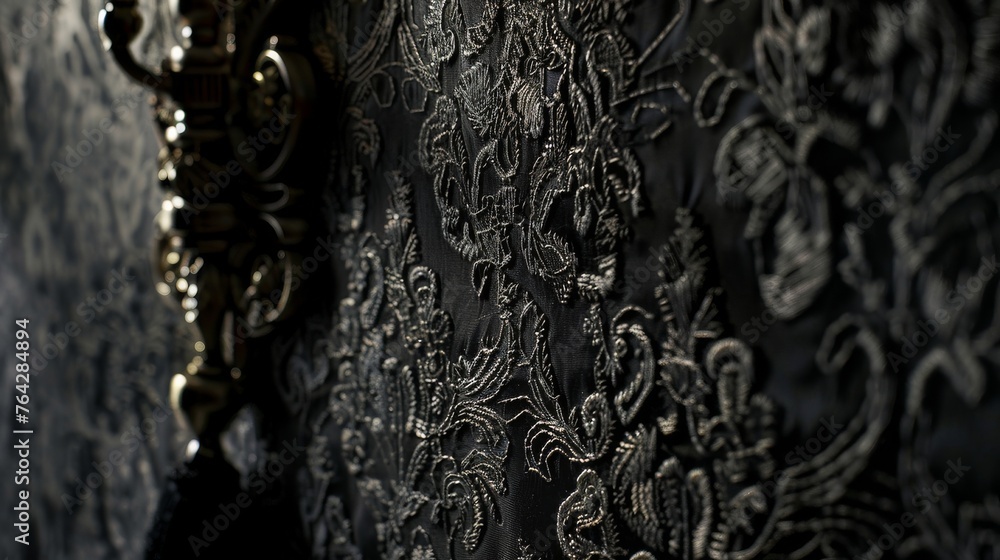 Elegant Floral Ornate Wall Texture with Candle Sconce Detail Stock ...