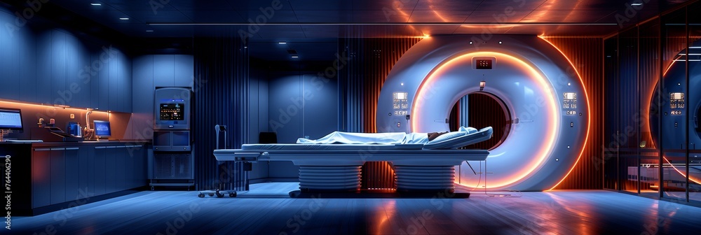 Innovative CT scan hub within a contemporary medical complex Stock ...