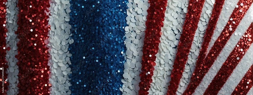 Abstract patriotic red white and blue glitter sparkle background for ...