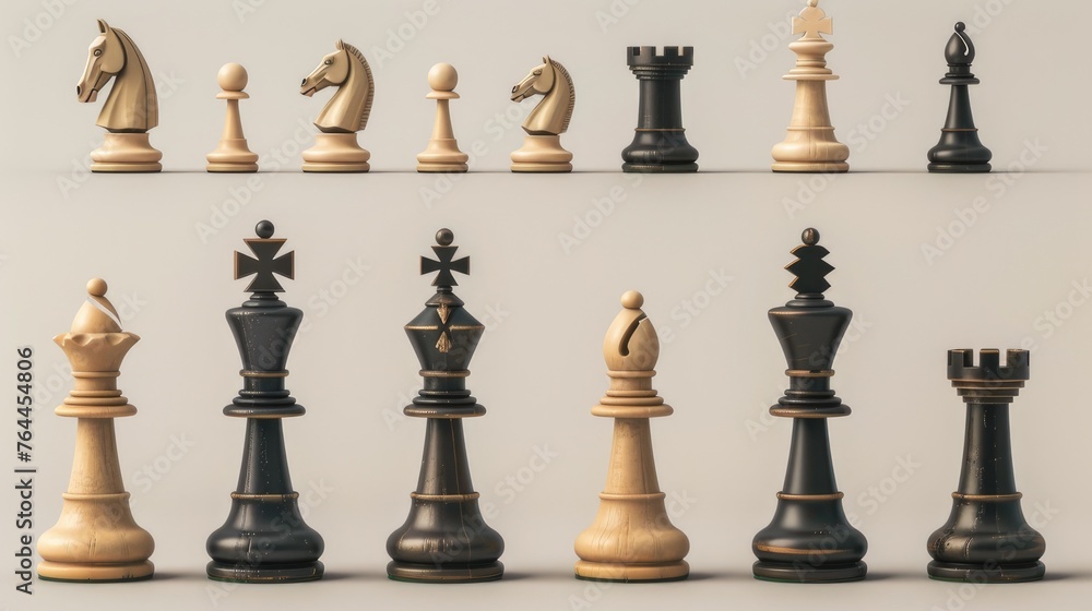Chess board-themed images depicting various stages of a chess game ...