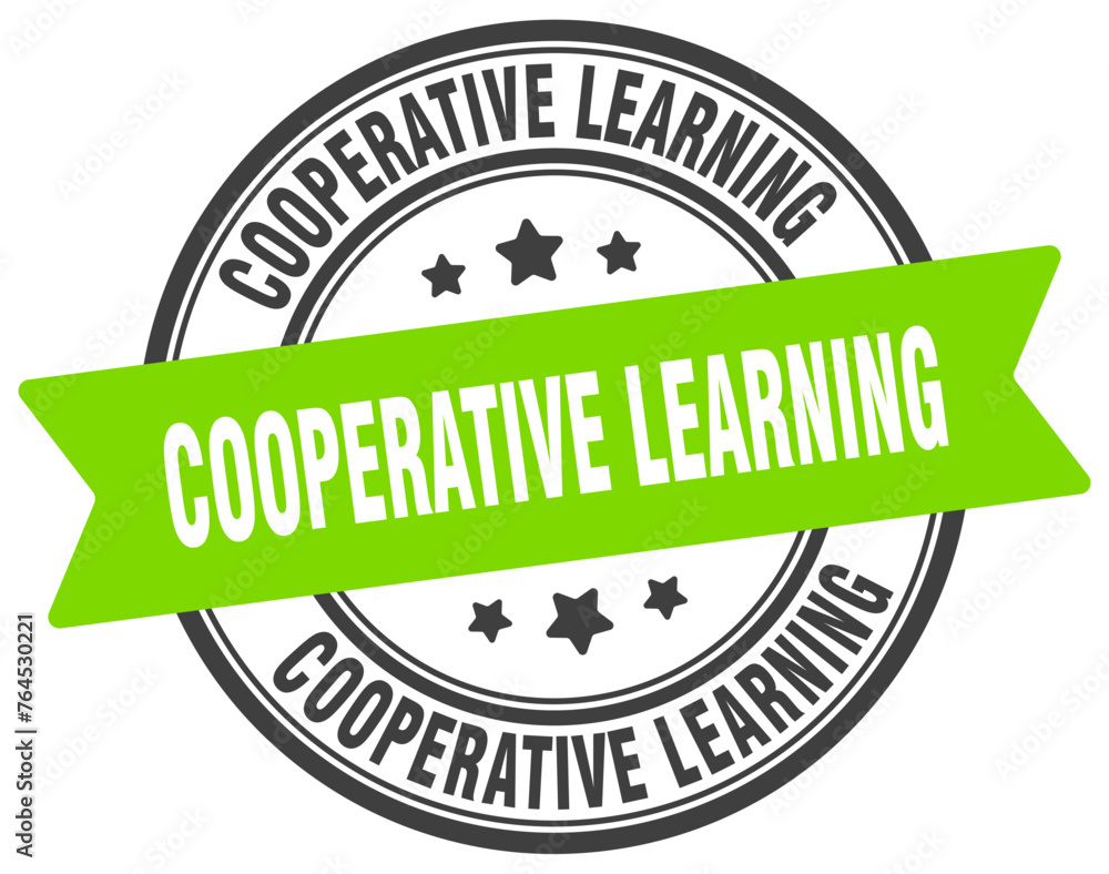 cooperative learning stamp. cooperative learning label on transparent ...