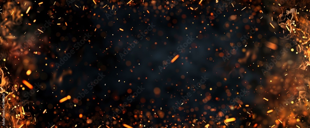 Fire Embers Particles Over Black Background, HD, Background Wallpaper ...