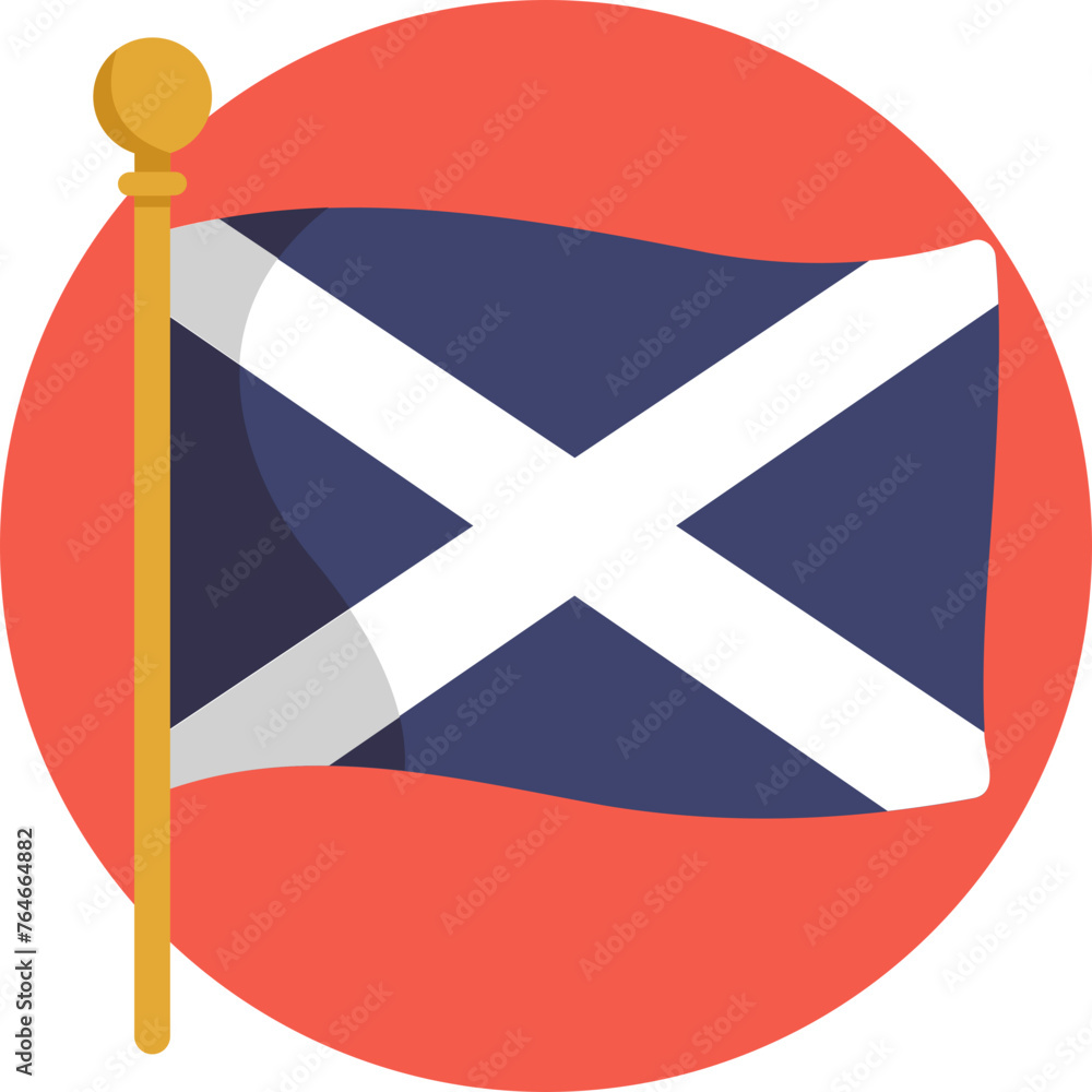 Scotland's national flag, with its iconic white diagonal cross on a ...