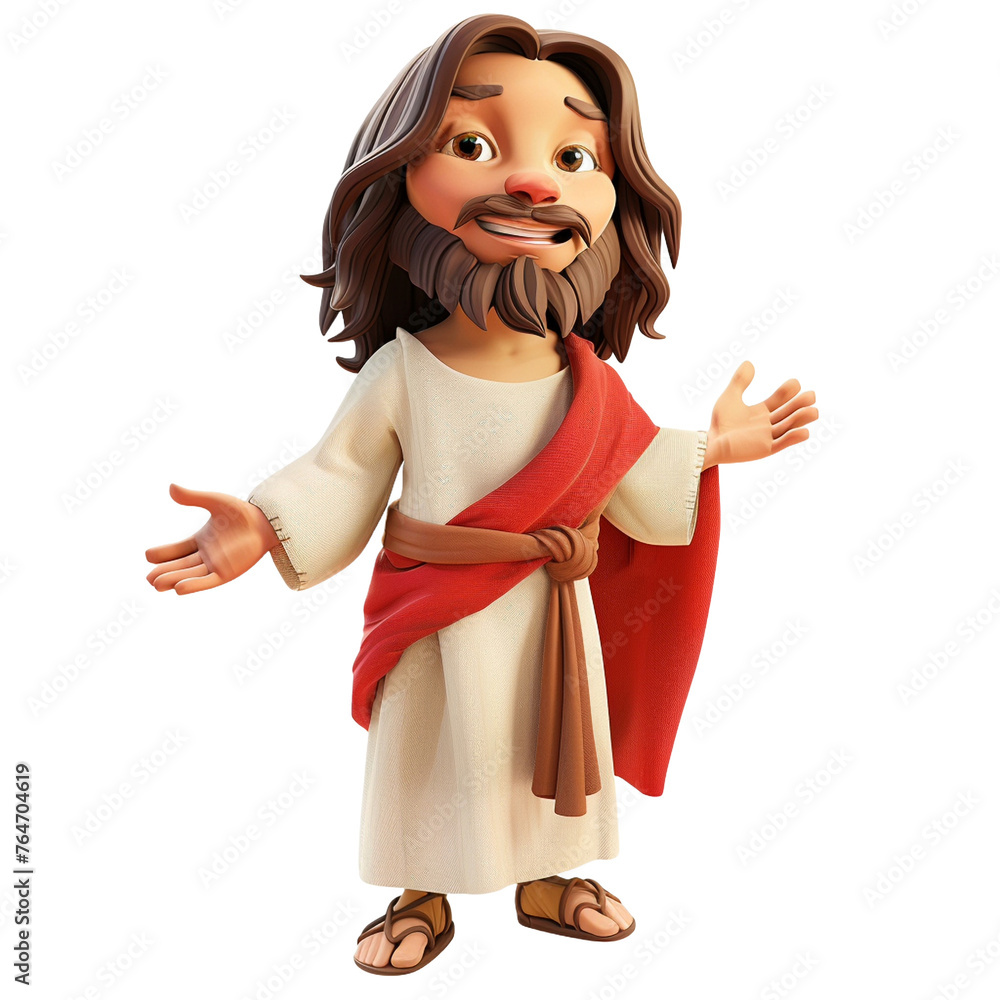 jesus Christ - vector cartoon illustration isolated on white background ...