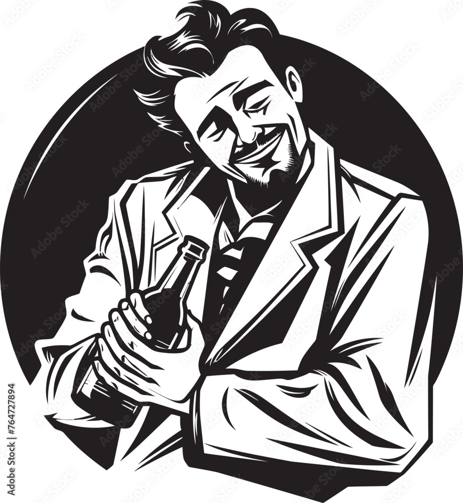 Intoxicated Affection Vector Graphics Showing a Drunken Mans Deep Love ...