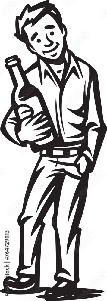 Vettoriale stock di Drunken Devotion Vector Graphics of a Man Showing ...