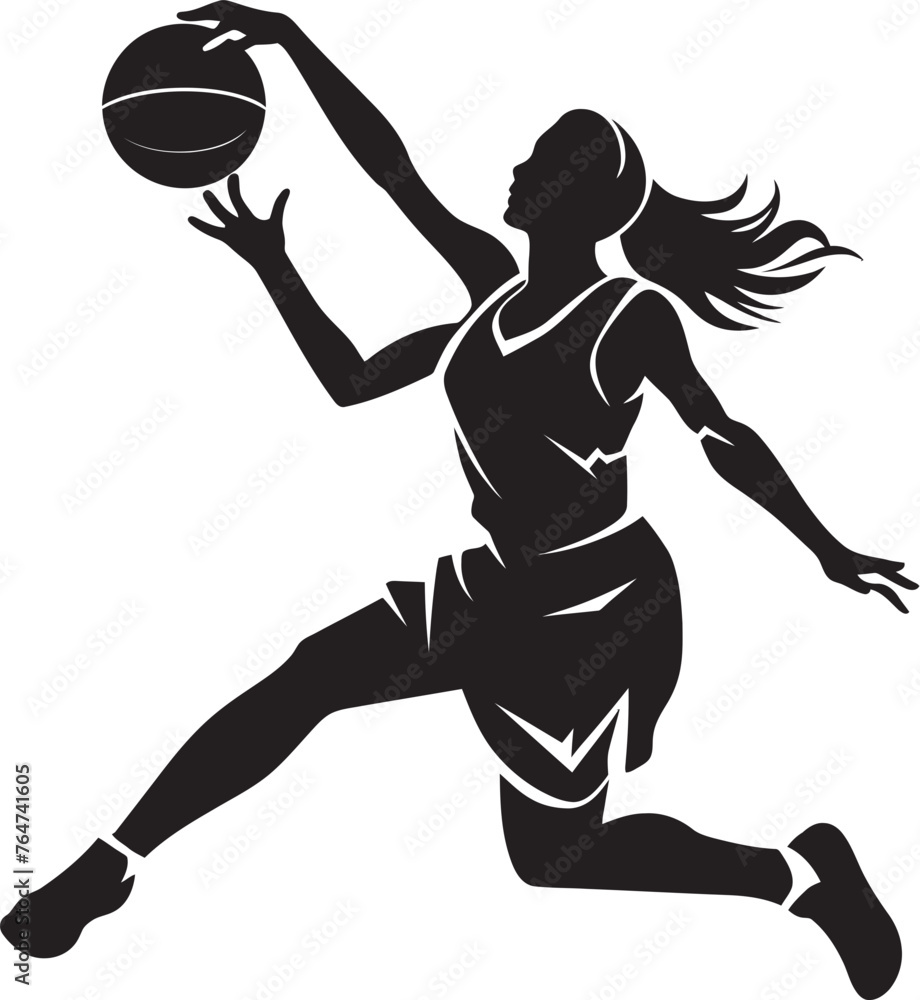 B Ball Belle Vector Logo and Design Featuring a Female Basketball ...