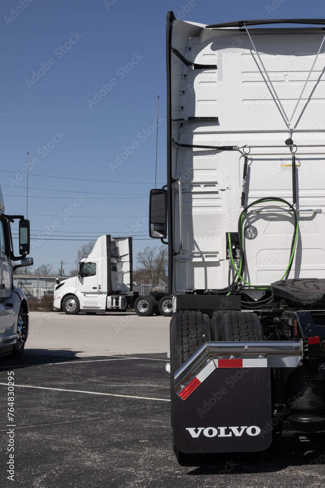 Volvo Semi Tractor Trailer Big Rig Truck display at a dealership. Volvo ...