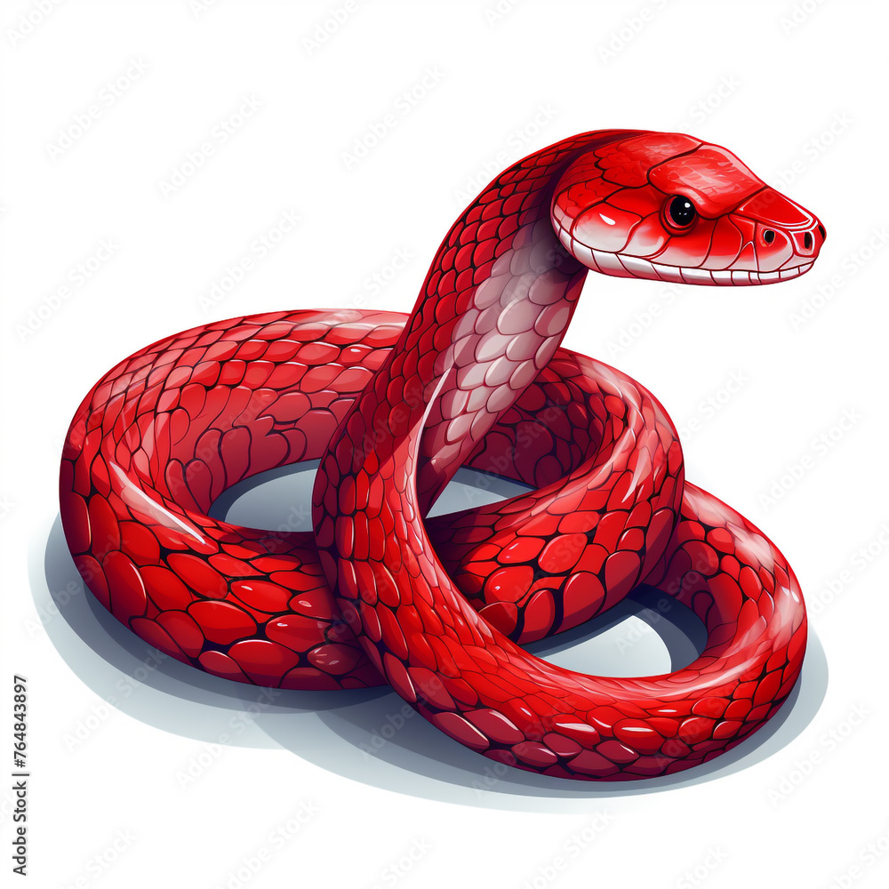 red snake clipart on a white background сreated with Generative Ai ...
