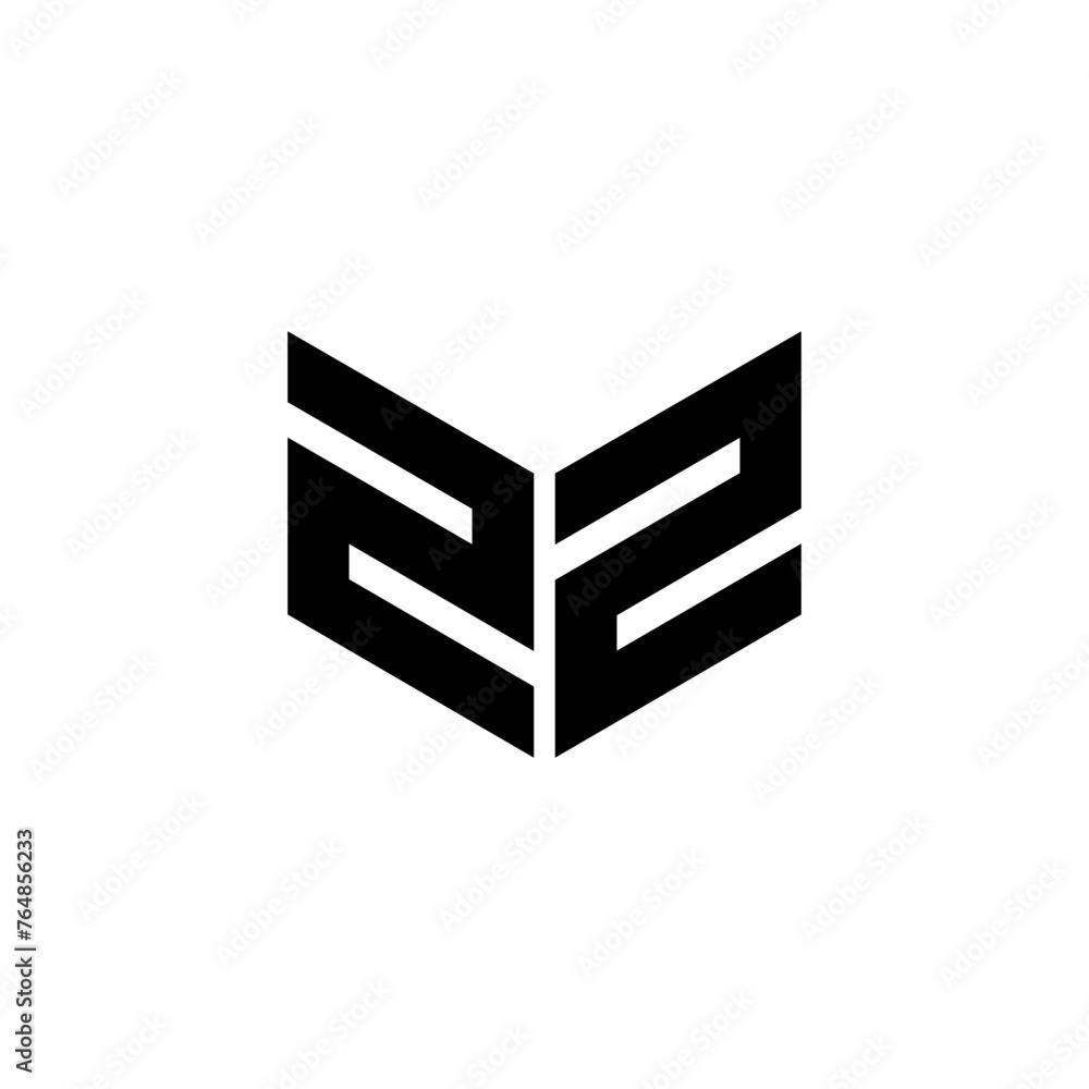 ZZ letter logo design with white background in illustrator, cube logo ...
