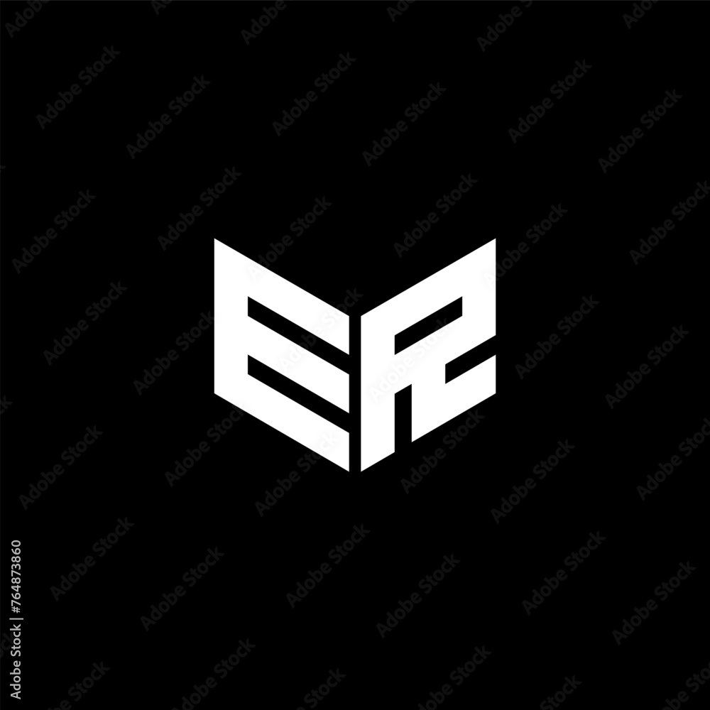 ER letter logo design with black background in illustrator. Vector logo ...