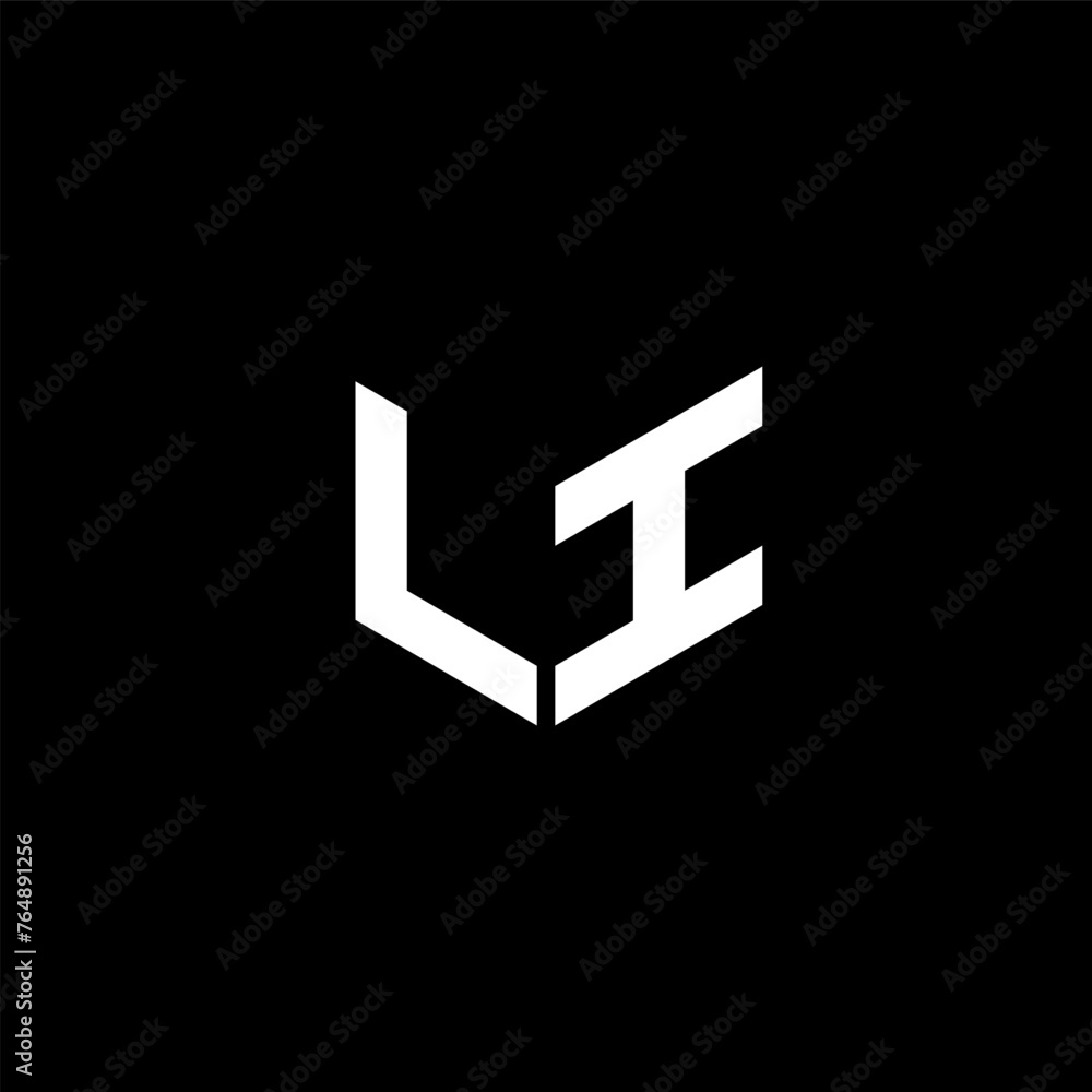 LI letter logo design with black background in illustrator, cube logo ...