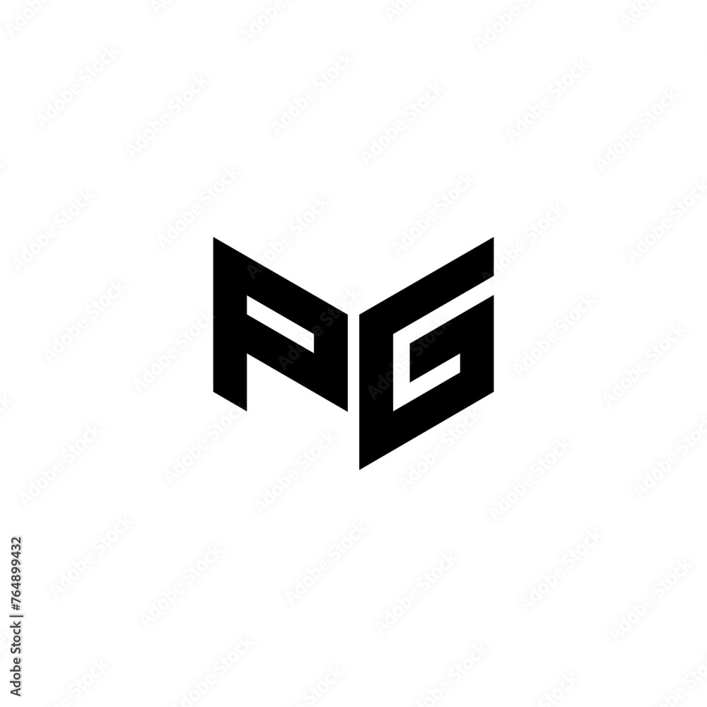 PG letter logo design with white background in illustrator, cube logo ...