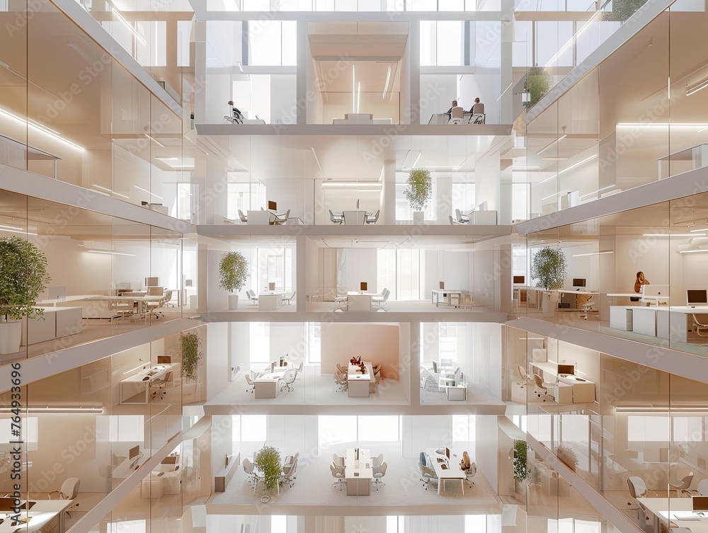 An office building with walls that shift and change layout based on the ...