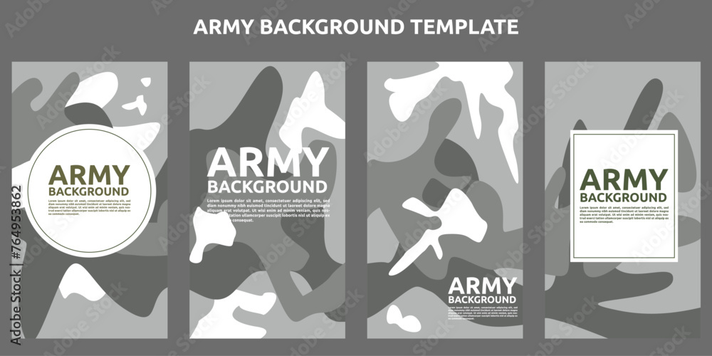 Monochrome Camouflage Army Pattern Social Media banner Template ...