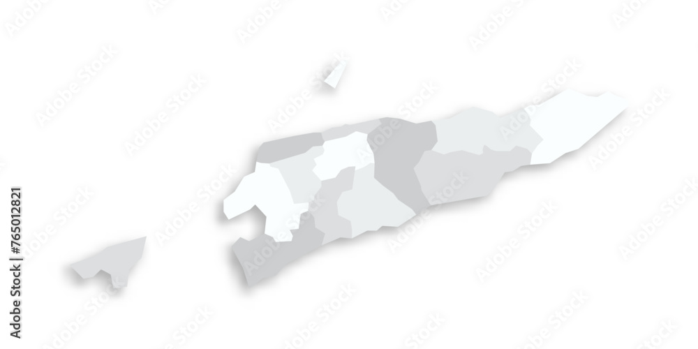 East Timor political map of administrative divisions - municipalities and Special Administrative ...