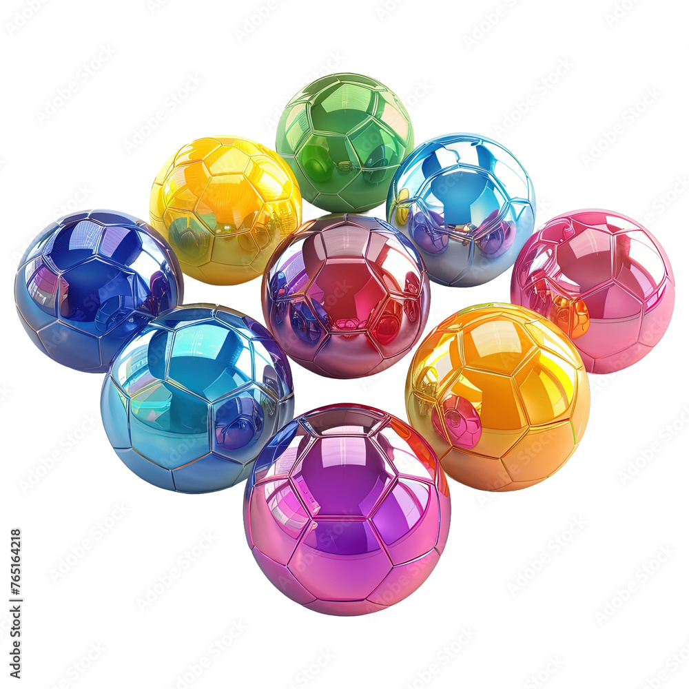 Sphere Spectrum Soccer Balls Galore on transparent background, png ...