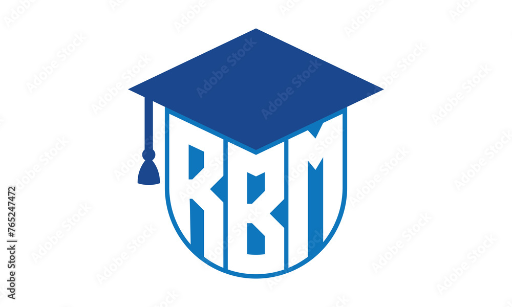 RBM initial letter academic logo design vector template. school college ...