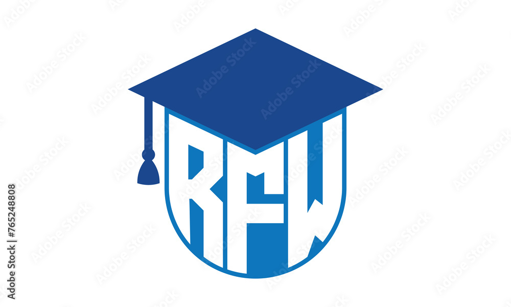 RFW initial letter academic logo design vector template. school college ...
