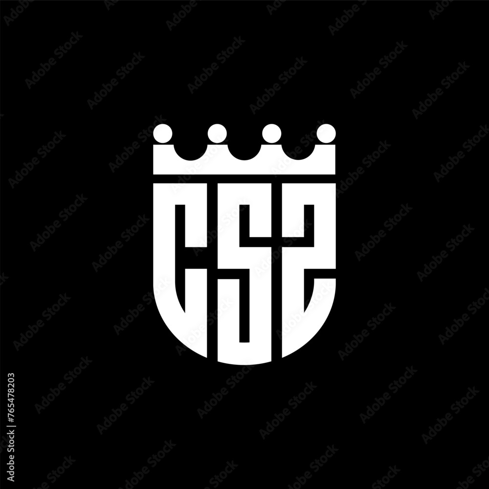 CSZ letter logo design with black background in illustrator, cube logo ...