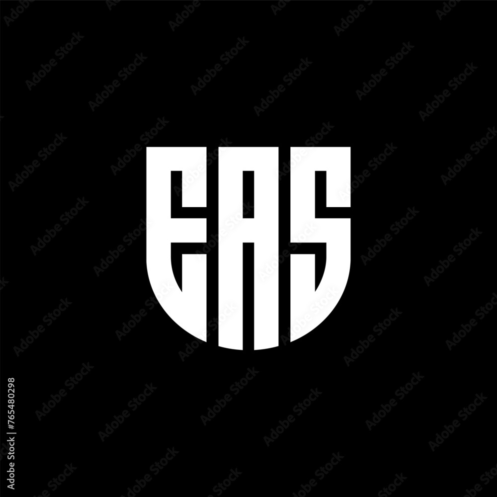 EAS letter logo design with black background in illustrator, cube logo ...