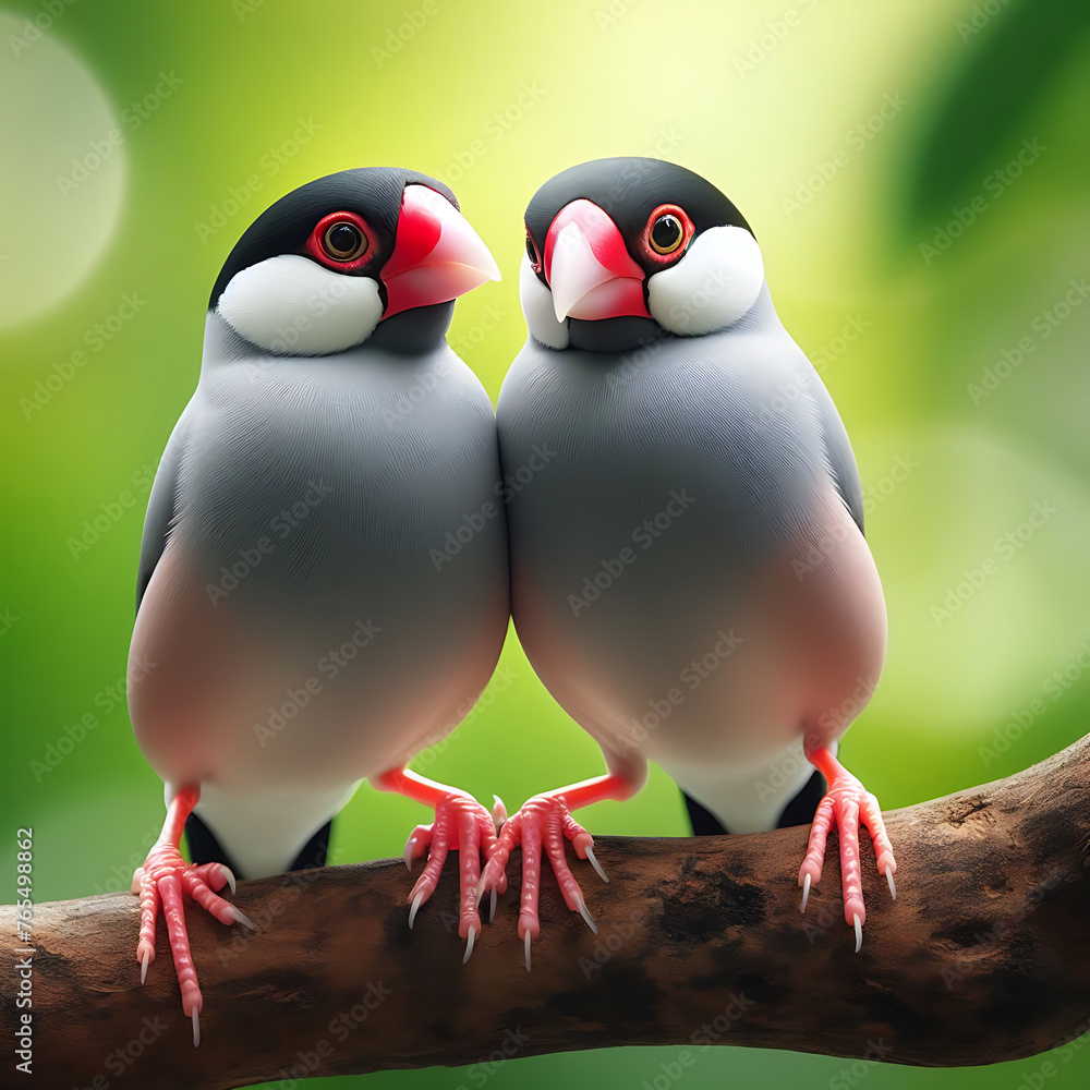 Illustration Stock The Java sparrow, also known as Java finch, Java ...