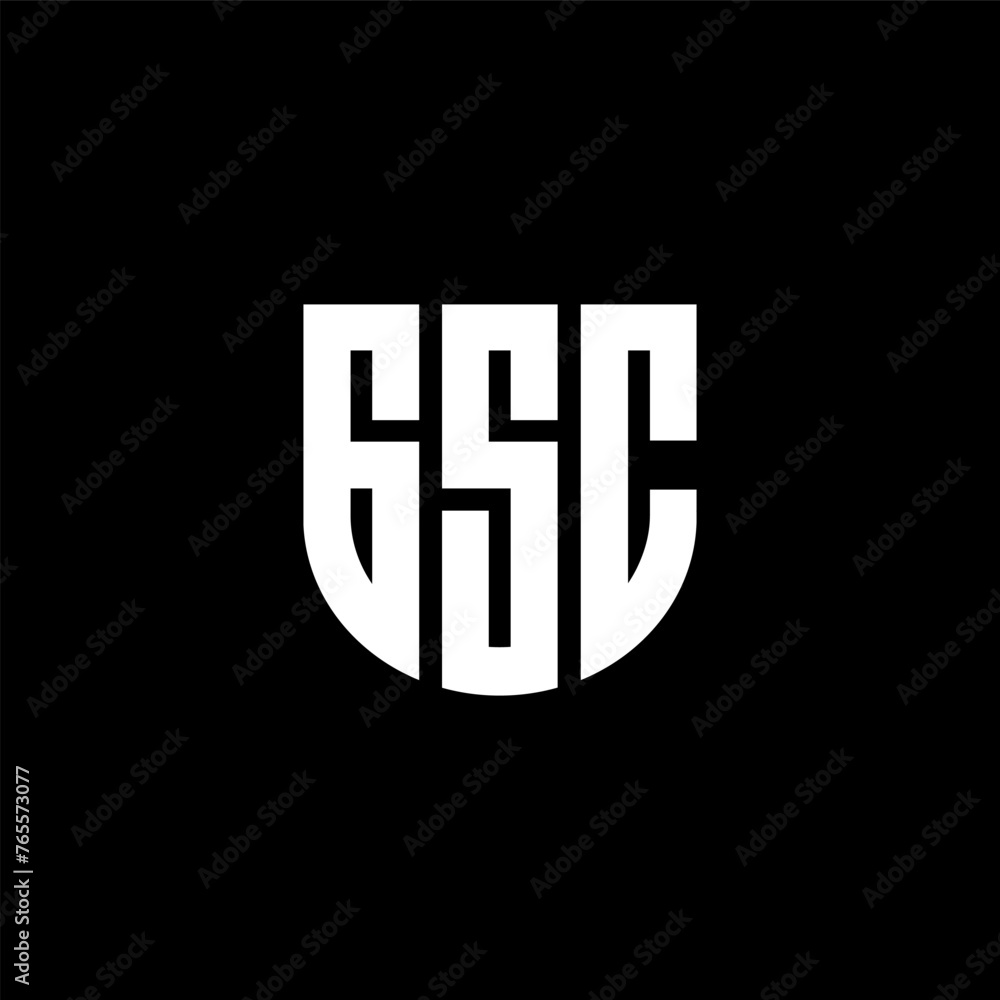 GSC letter logo design with black background in illustrator, cube logo ...