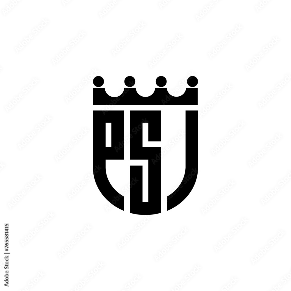 PSJ letter logo design with white background in illustrator, cube logo ...
