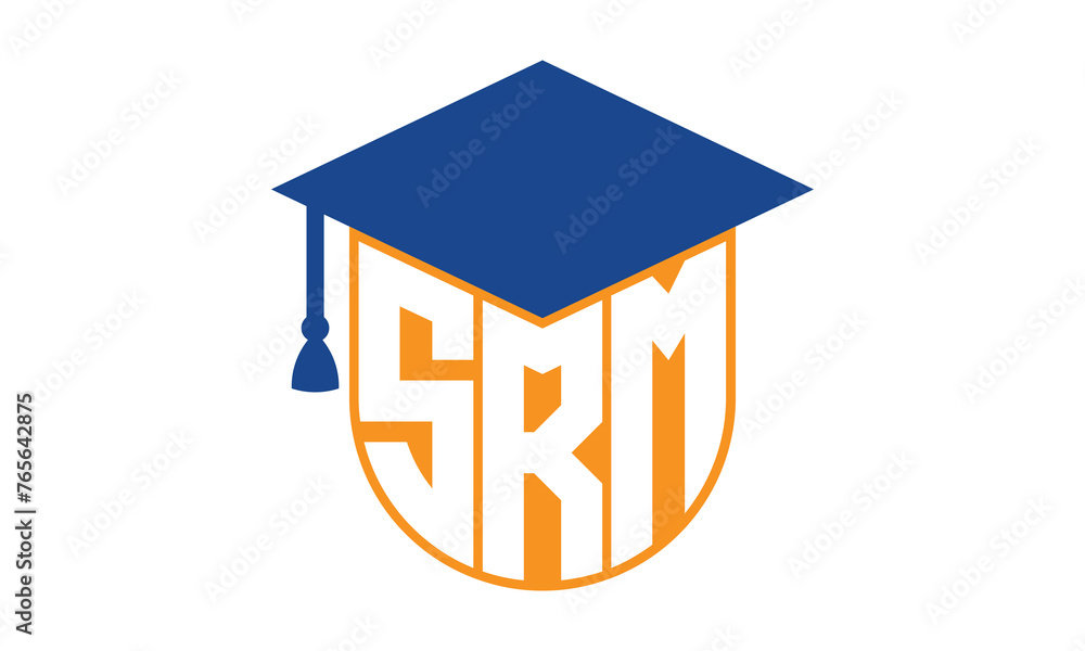 SRM initial letter academic logo design vector template. school college ...