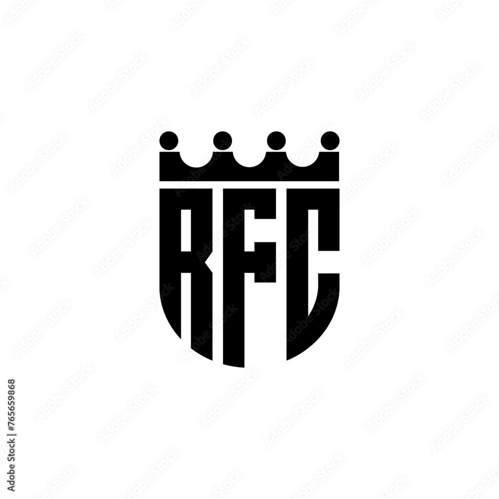 RFC letter logo design with white background in illustrator, cube logo ...