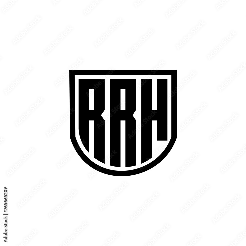 RRH letter logo design with white background in illustrator, cube logo ...