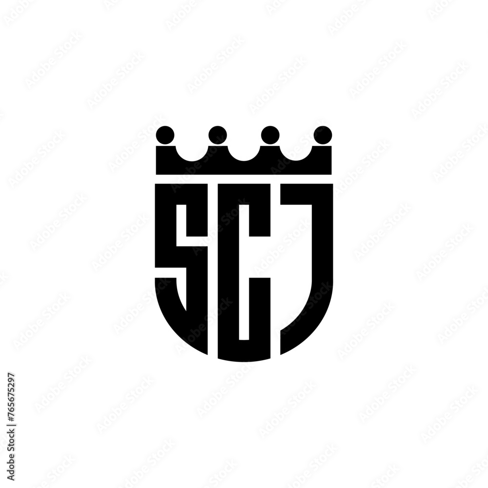SCJ letter logo design in illustration. Vector logo, calligraphy ...