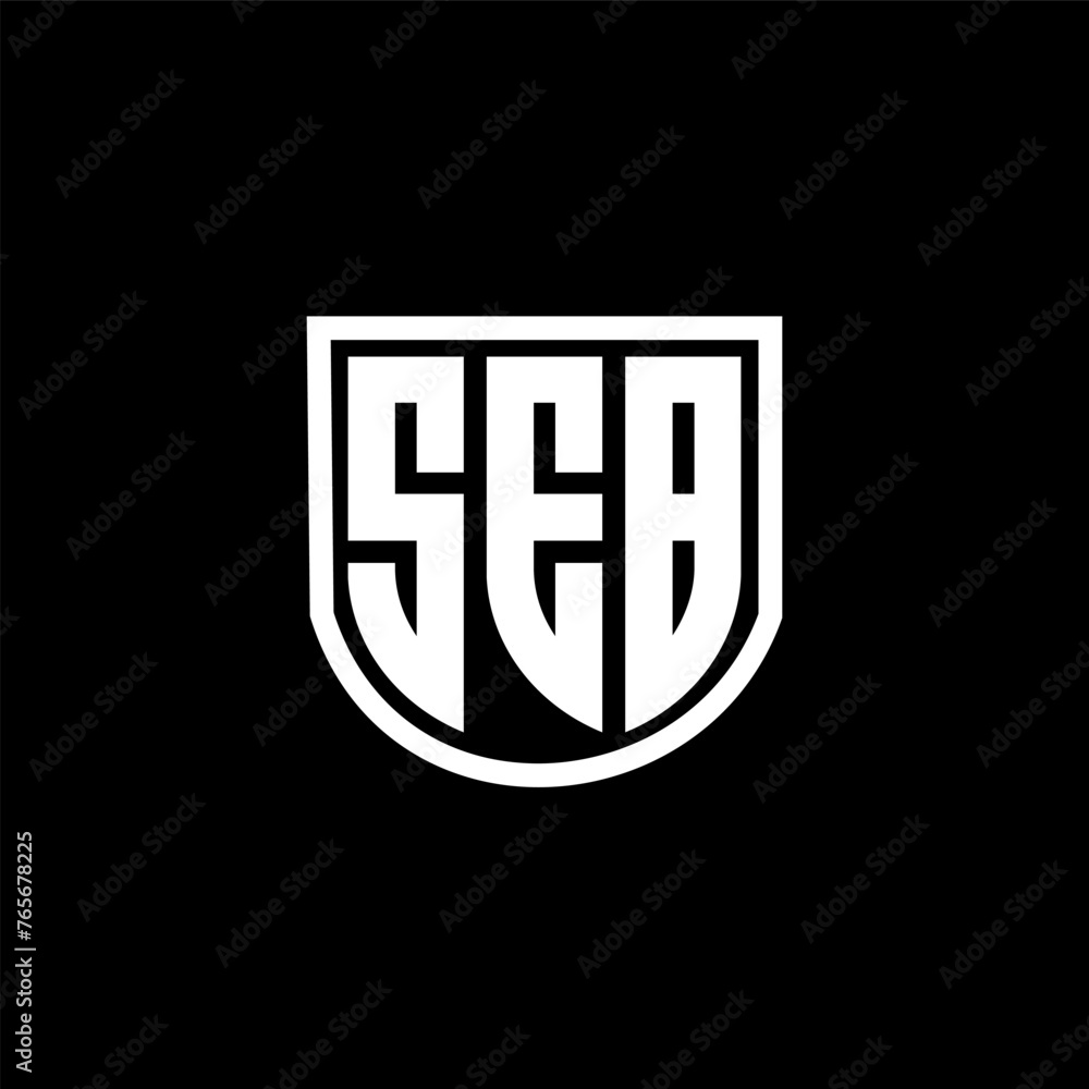 SEB letter logo design in illustration. Vector logo, calligraphy ...