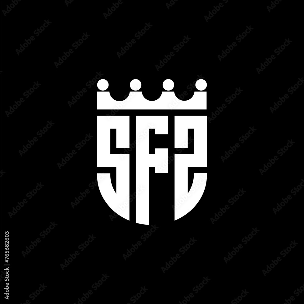 SFZ letter logo design with black background in illustrator, cube logo ...